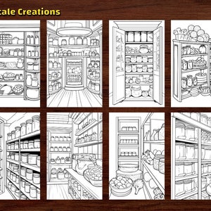 50 Pantry Coloring Page Book, Printable PDF Sheets, Instant Download ...