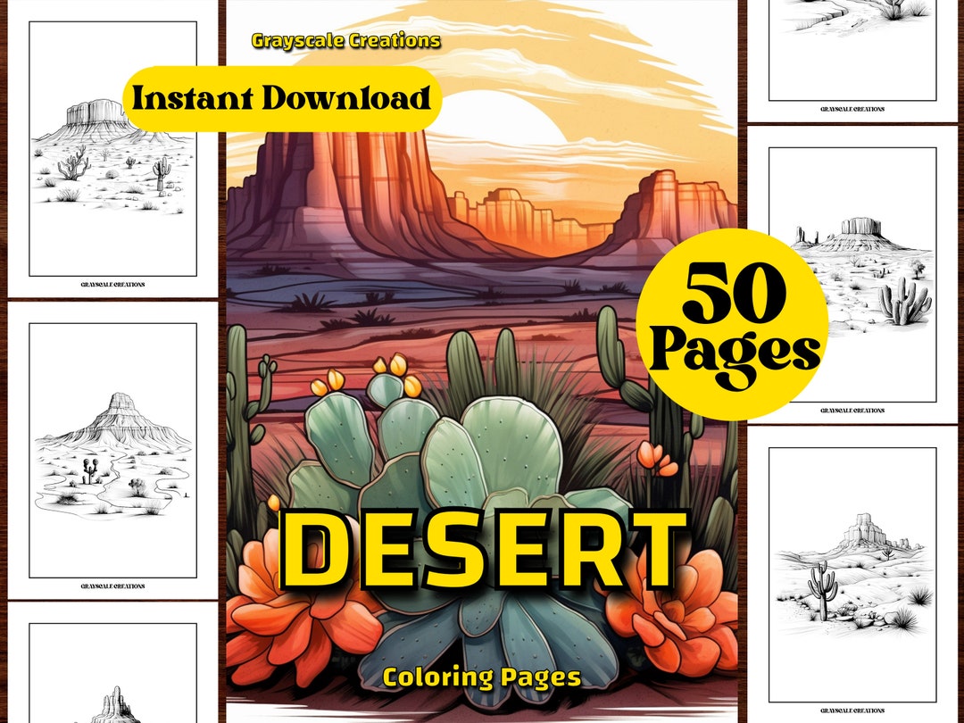 50 Desert Page Book, Fantasy Enchanted Places Landscape, Birthday ...