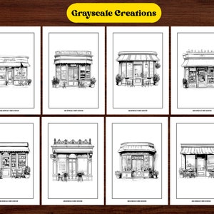 50 Cafe Storefront Coloring Page Book, Nature House Interior Design ...