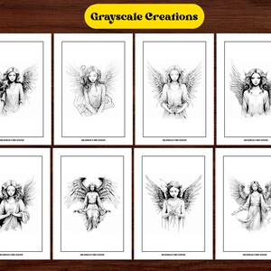 50 Angel Coloring Page Book, Fantasy Enchanted Creatures, Birthday ...