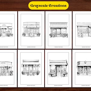 50 Cafe Storefront Coloring Page Book, Nature House Interior Design ...