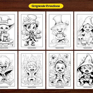 50 Cute Baby Vampire Coloring Page Book, Printable PDF Sheets, Instant ...