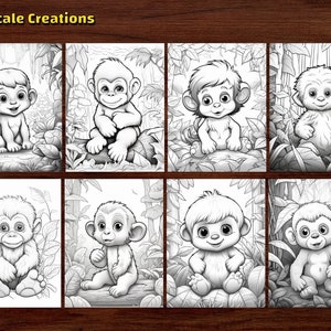 50 Cute Gorilla Coloring Page Book Printable PDF Sheets - Etsy