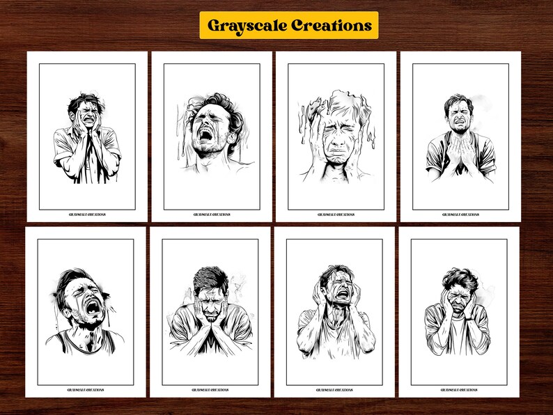 50 Crying Man Coloring Page Book, People Human Profession Coloring ...