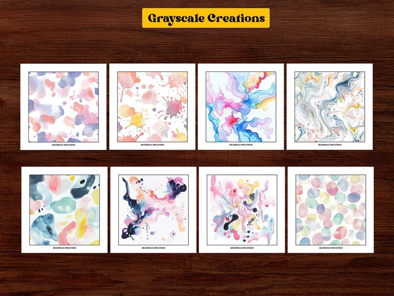50 Abstract Doodles Reverse Coloring Page Book, Watercolor Abstract ...