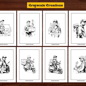 50 Delivery Driver Coloring Page Book, People Human Profession Coloring ...