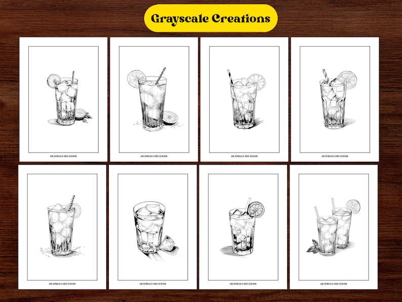 50 Iced Tea Coloring Page Book, Food Beverage Drinks Culinary ...
