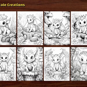 50 Cute Baby Dragon Coloring Page Book Printable PDF Sheets - Etsy