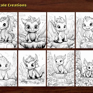 50 Cute Baby Dragon Coloring Page Book Printable PDF Sheets - Etsy