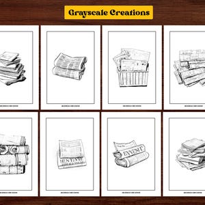 50 Newspaper Coloring Page Book, Object Motor Nature Car Vintage ...