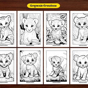 50 Cute Leopard Coloring Page Book, Printable PDF Sheets, Instant ...