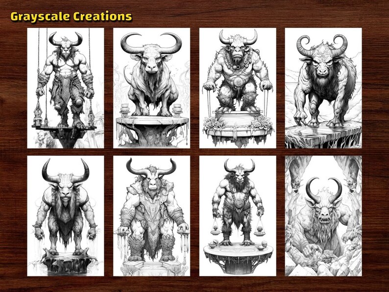 50 Minotaur Coloring Page Book Printable PDF Sheets Instant - Etsy