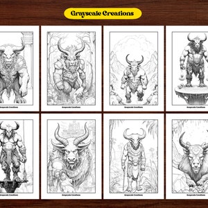 50 Minotaur Coloring Page Book, Printable PDF Sheets, Instant Download ...