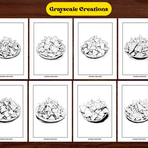 50 Nacho Plate Coloring Page Book, Food Beverage Drinks Culinary ...