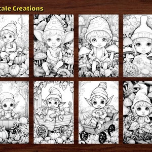 50 Cute Baby Elf Coloring Page Book, Printable PDF Sheet, Instant ...