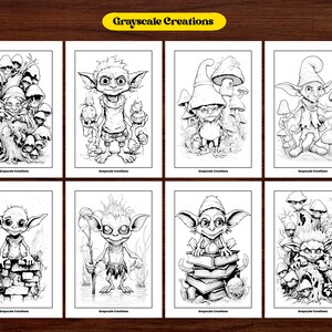 50 Cute Goblin Coloring Page Book, Printable PDF Sheets, Instant ...