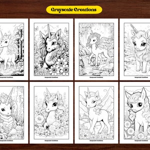 50 Cute Baby Unicorn Coloring Page Book, Printable PDF Sheets, Instant ...