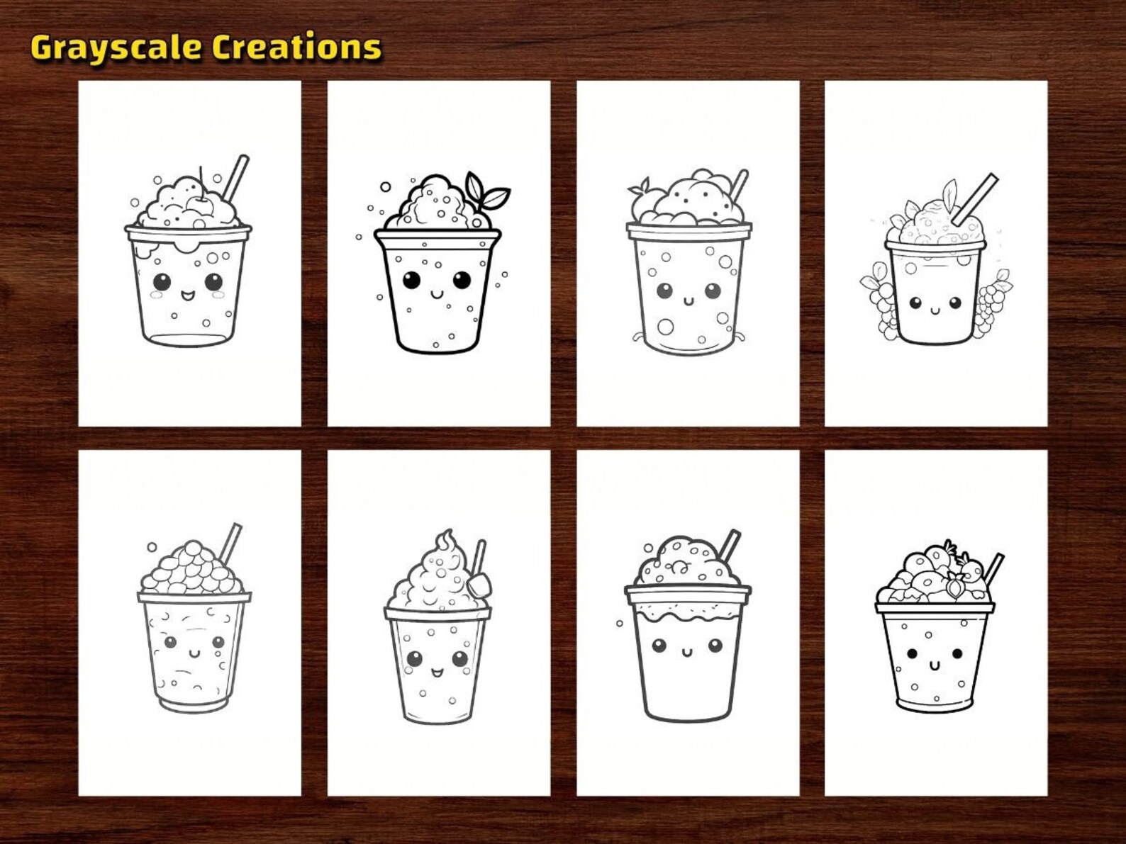 50 Bubble Tea Coloring Page Book Beverage Food Kawaii Doodle - Etsy