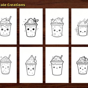 50 Bubble Tea Coloring Page Book Beverage Food Kawaii Doodle - Etsy