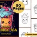 50 Bubble Tea Coloring Page Book Beverage Food Kawaii Doodle - Etsy