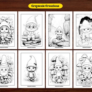 50 Cute Baby Gnome Coloring Page Book, Printable PDF Sheet, Instant ...