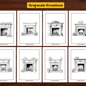 50 Fireplace Coloring Page Book, Nature House Interior Design ...