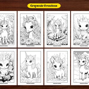 50 Cute Baby Unicorn Coloring Page Book, Printable PDF Sheets, Instant ...