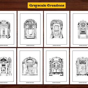 50 Jukebox Coloring Page Book, Object Motor Nature Car Vintage ...