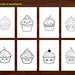 50 Cupcake Coloring Page Book Sweet Cake Food Cute Kawaii - Etsy