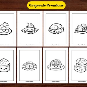 50 Sushi Coloring Page Book, Japanese Food Cute Kawaii Doodle, Birthday ...