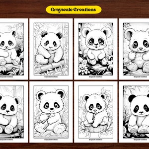 50 Cute Panda Coloring Page Book, Printable PDF Sheets, Instant ...