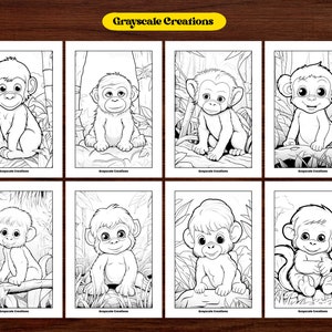 50 Cute Orangutan Coloring Page Book, Printable PDF Sheets, Instant ...