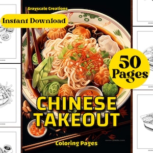 Chinese Food Coloring Page - Etsy