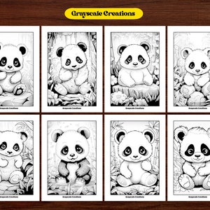 50 Cute Panda Coloring Page Book, Printable PDF Sheets, Instant ...