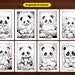 50 Cute Panda Coloring Page Book, Printable PDF Sheets, Instant ...