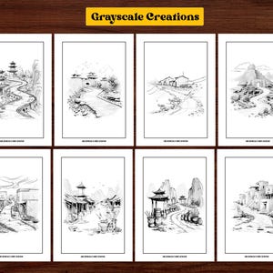 50 Ancient Silk Road Coloring Page Book, Nature House Interior ...