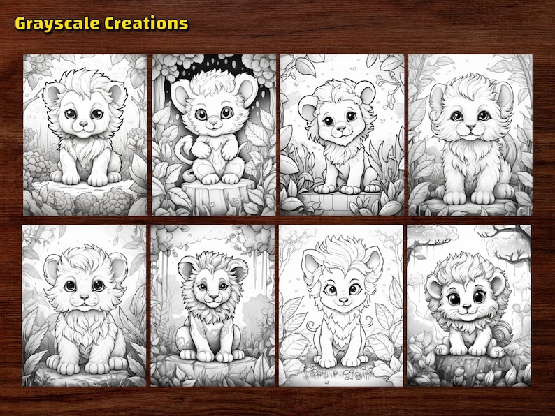 50 Cute Lion Coloring Page Book Printable PDF Sheets Instant - Etsy