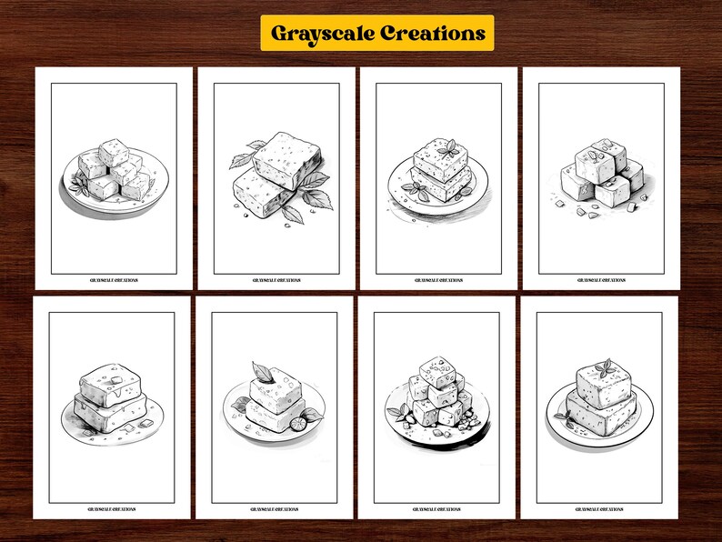 50 Tofu Coloring Page Book, Food Beverage Drink Culinary, Printable PDF ...