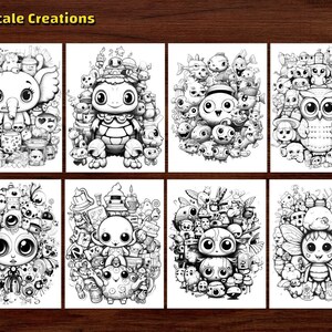 50 Animal Kawaii Cute Doodle Coloring Page Book Printable PDF - Etsy