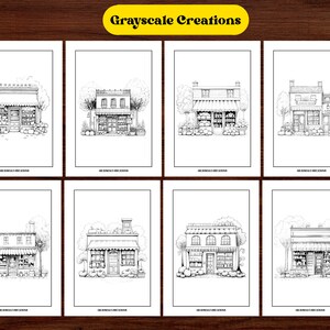 50 Storefront Fall Coloring Page Book, House Interior Design, Printable ...