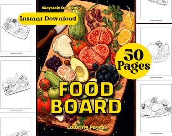 50 Fast Food Coloring Page Book, Food Beverage Drinks Culinary ...