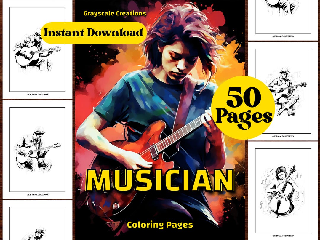 50 Musician Coloring Page Book, People Human Profession Coloring Pages ...