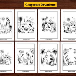 50 Christmas Nativity Coloring Page Book, Snow Creature Xmas Winter ...