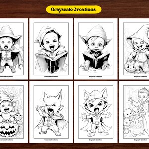 50 Cute Baby Vampire Coloring Page Book, Printable PDF Sheets, Instant ...