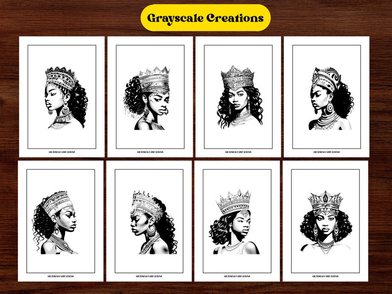 50 African Princess Coloring Page Book, Fantasy Enchanted Creature ...