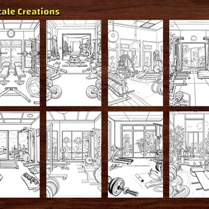 50 Gym Coloring Page Book, Printable PDF Sheets, Instant Download ...