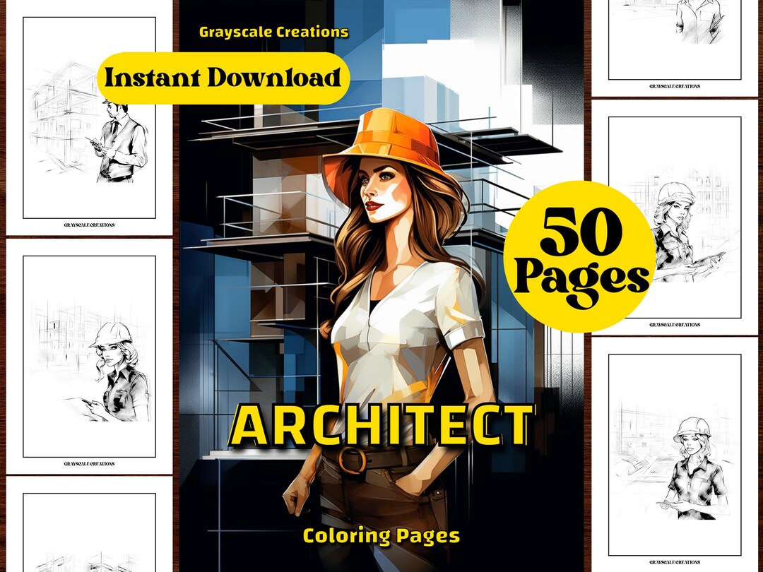 50 Architect Coloring Page Book, People Human Profession Coloring Pages ...