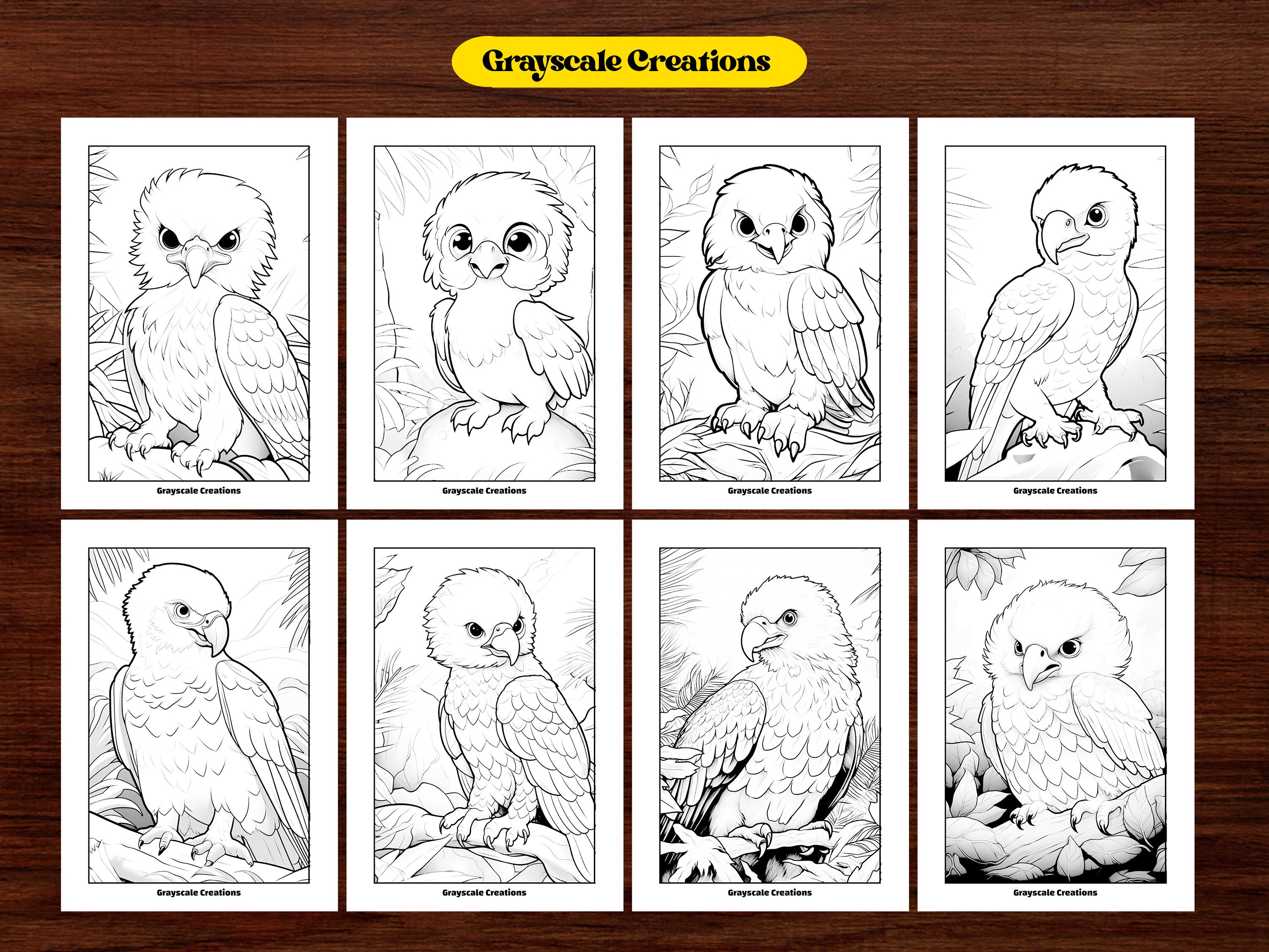 50 Cute Eagle Coloring Page Book, Printable PDF Sheets, Instant ...