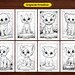 50 Cute Cheetah Coloring Page Book, Printable PDF Sheets, Instant ...
