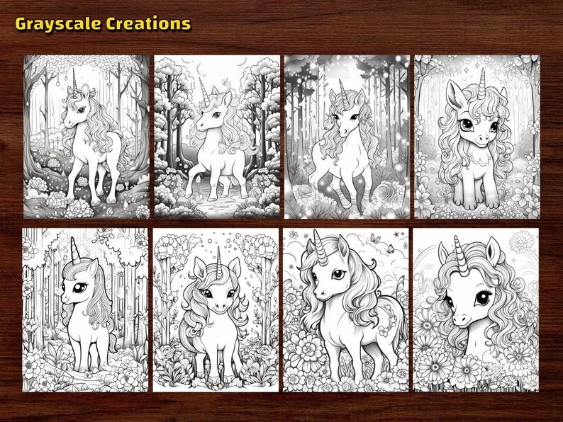 50 Cute Baby Unicorn Coloring Page Book Printable PDF Sheets - Etsy